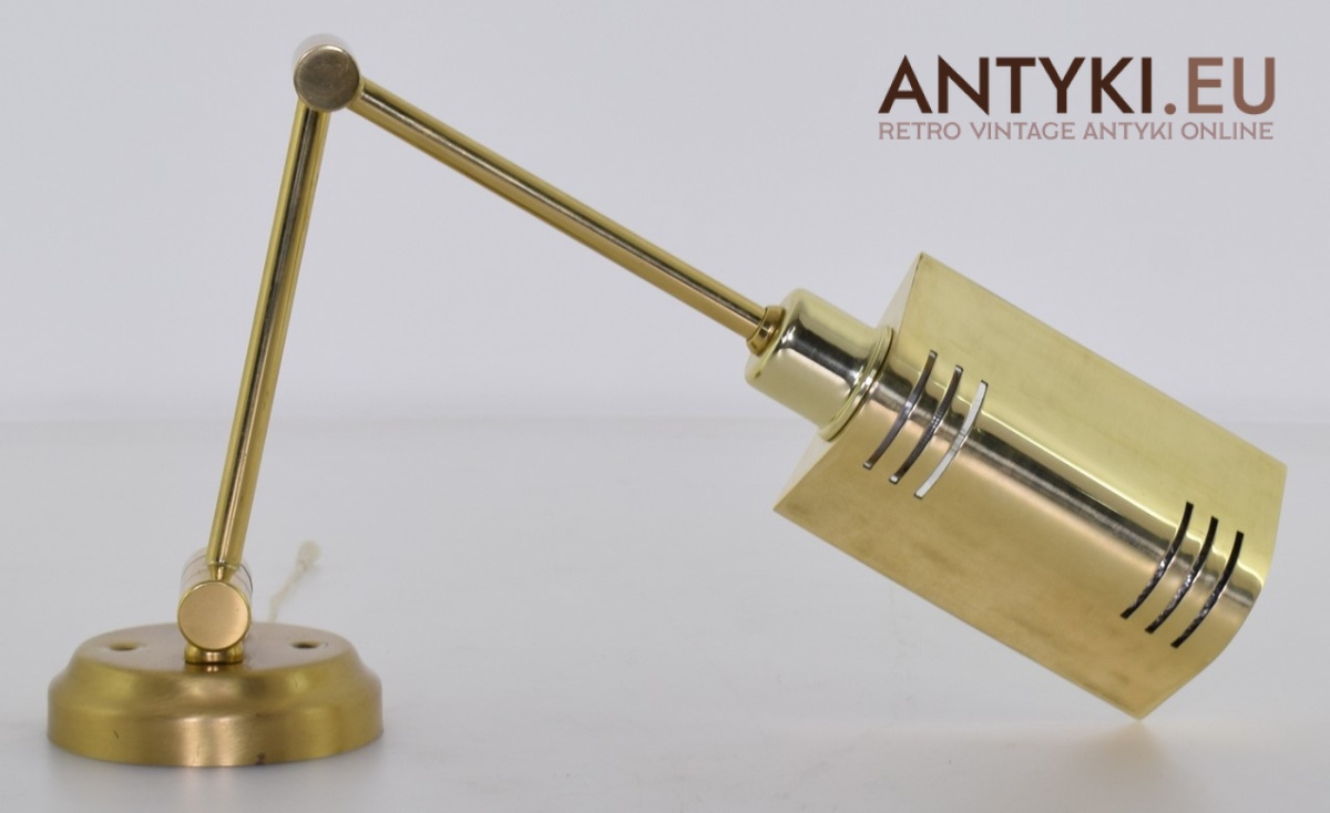 Retro - mosiężne lampy ścienne ruchome, regulowane kinniety nad biurko ...